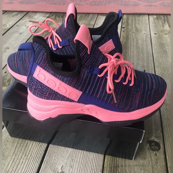 bebe | Shoes | New Bebe Sport Analia Pink Blue Rhinestone Sneakers ...